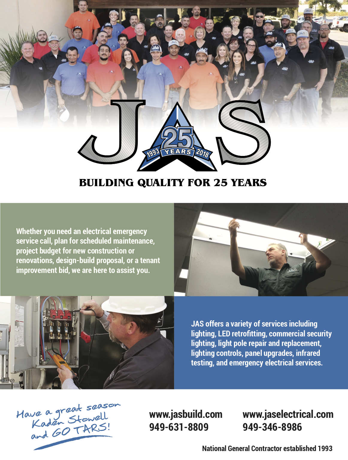 We Value Community | JAS Electrical